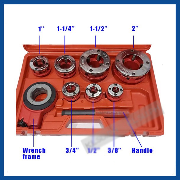 Ratchet Pipe Threader Kit Ratcheting Pipe Threading Tool Set with 7 ...