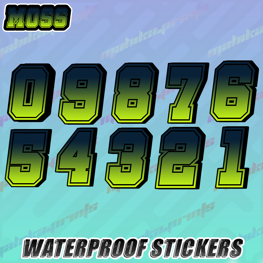 NUMBER 】HOLOGRAM NUMBER WATERPROOF VINYL STICKER (MOSS COLOR) | Shopee ...
