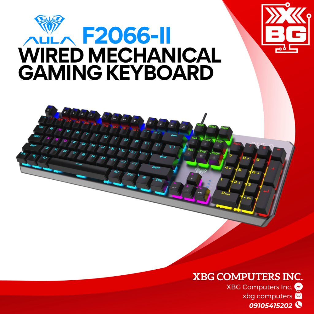 AULA F2066-II Wired Mechanical Gaming Keyboard | Shopee Singapore