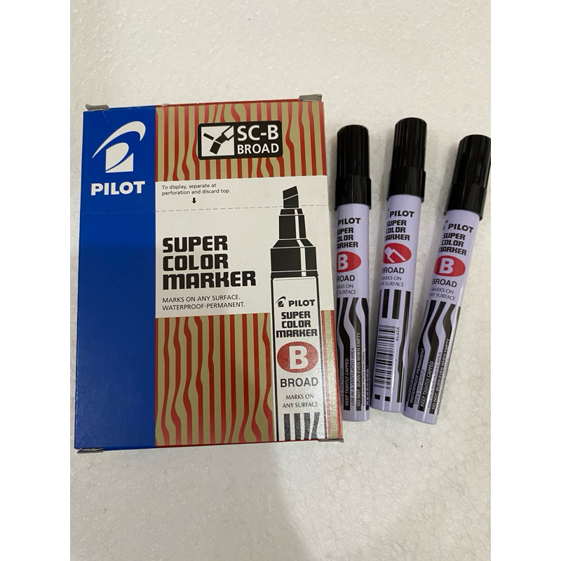 pilot permanent marker black (broad & Fine) | Shopee Singapore