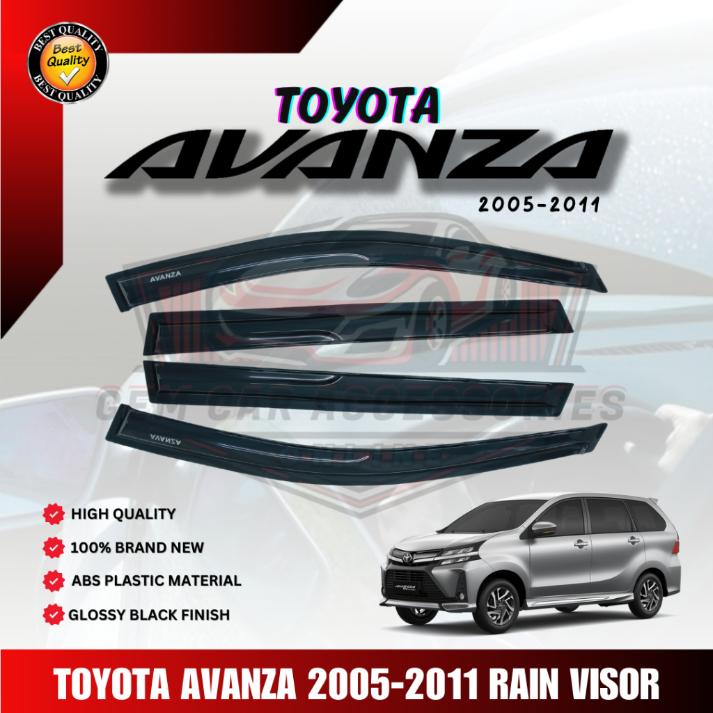 GCAO TOYOTA AVANZA 2005 - 2011 RAIN VISOR WINDOW VISOR DEFLECTOR (1.8MM ...