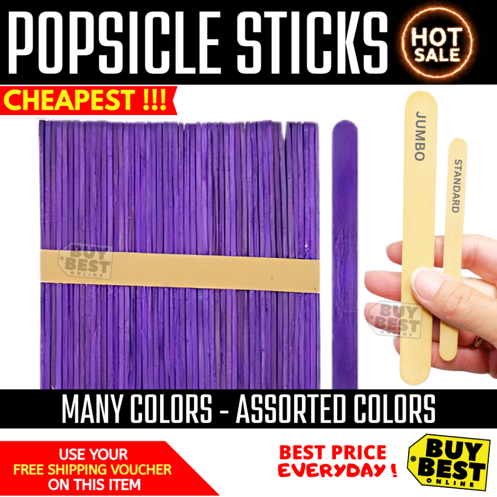 Popsicle Sticks - Violet / Sold per Pack | Shopee Singapore