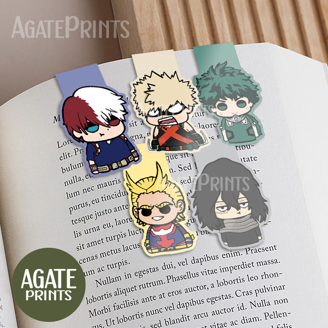 My Hero Academia Chibi Magnetic Bookmark | Deku Shoto All Might Eraser ...