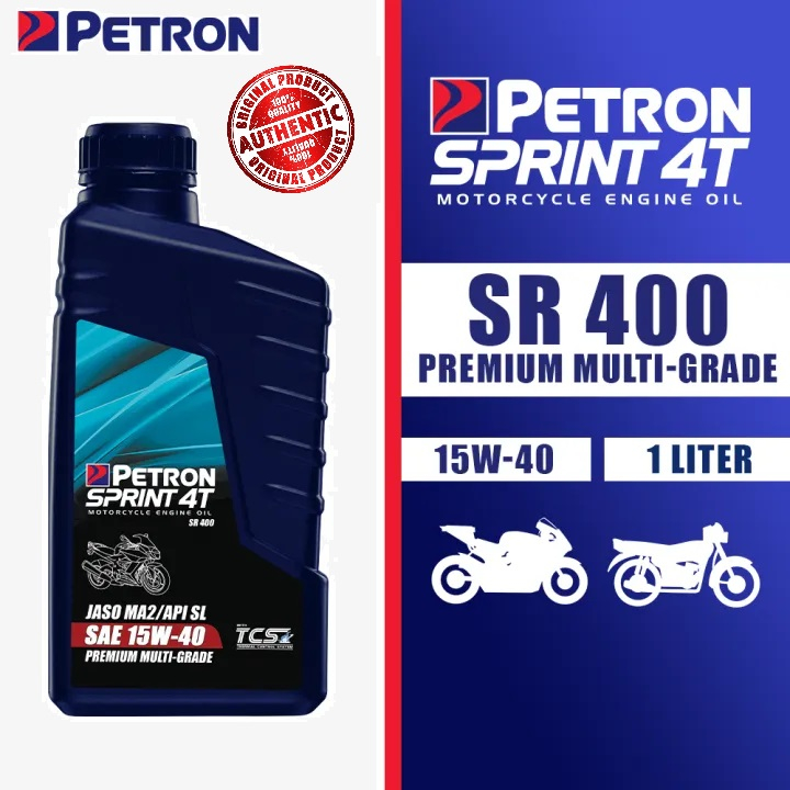 PETRON SPRINT 4T SR400 PREMIUM MULTIGRADE MOTORCYCLE OIL SAE 15W40 (1L ...