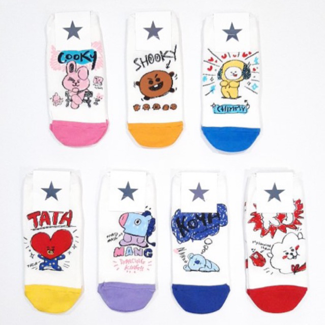 Iconic Socks - BTS Chimmy Tata Mang RJ Koya Shooky Cooky - Korean Socks ...