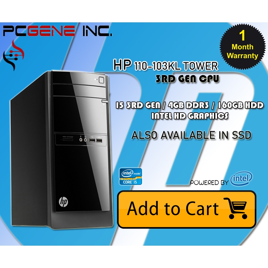 Hp 110-103KL Tower 3RD GEN CPU | Shopee Singapore