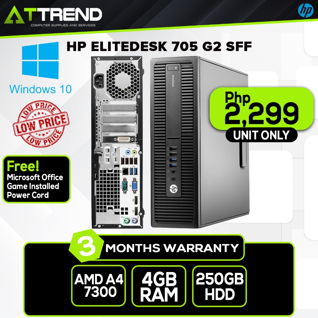 HP Elitedesk 705 G2 SFF AMD A4 CPU ONLY | USED | SECONDHAND PC | TTREND ...