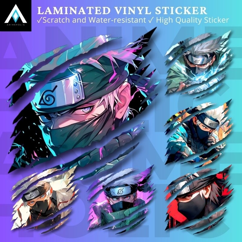 KAKASHI HATAKE SCRATCH DESIGN LAMINATED VINYL STICKERS |~ ANIMEHOLIC ...