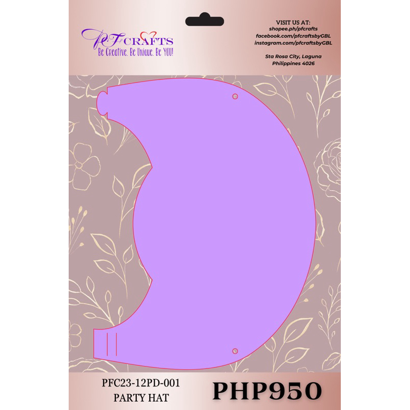 PF Crafts Die templates Party Hat Big Horizontal Lootbag Mini Pizza Box ...