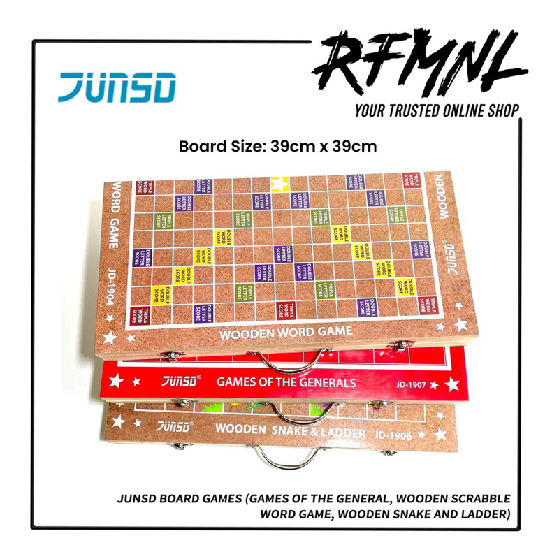 JUNSD Board Games (Games Of The General, Wooden Word Scrabble,Wooden ...