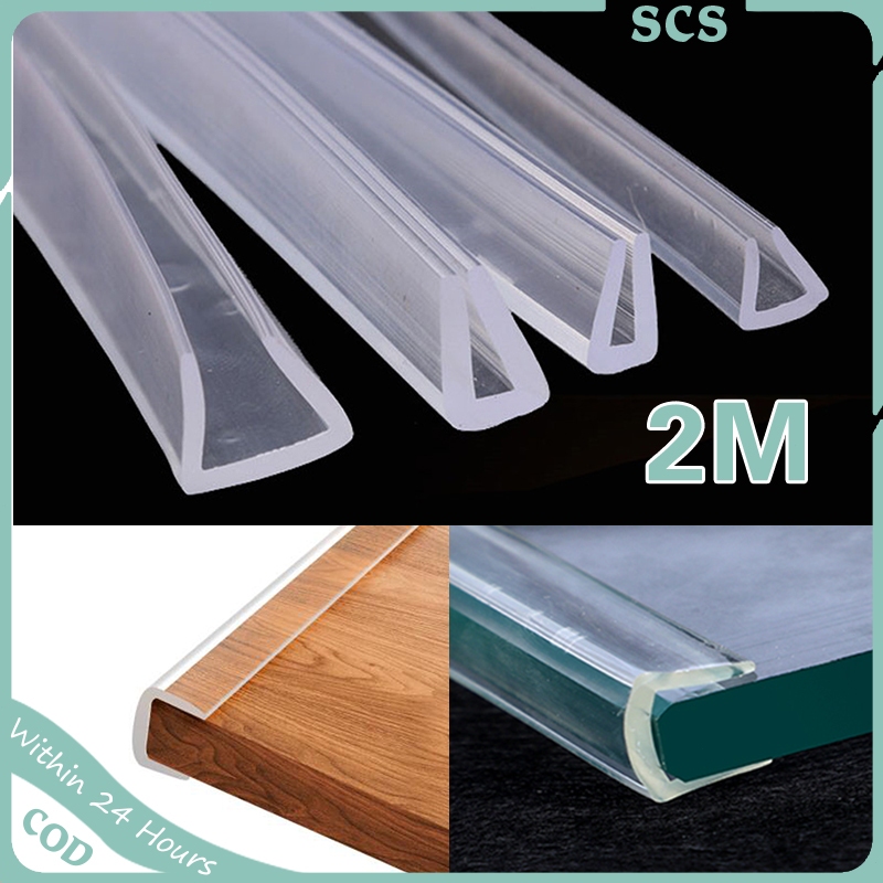 2m U Channel Edge Trim Flexible Clear Rubber Furniture Bumper Flexible ...
