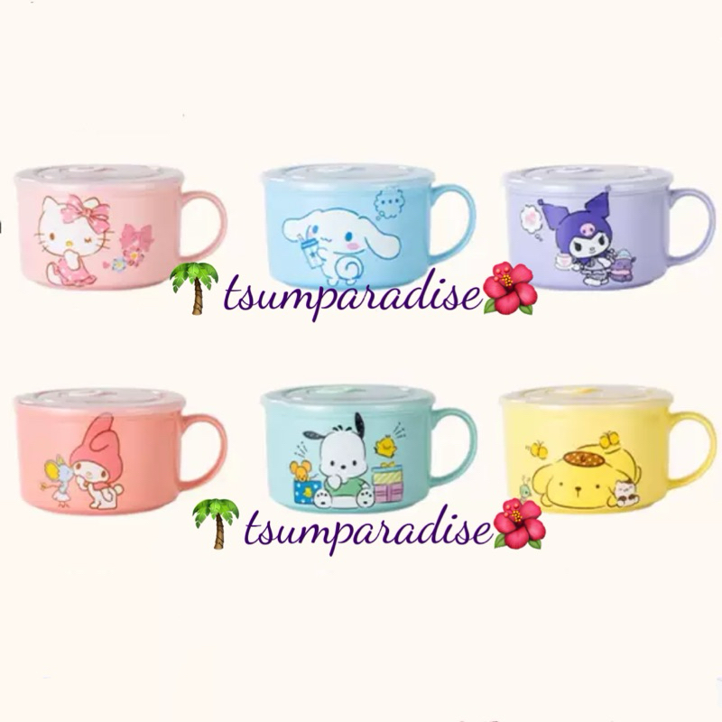 Giant Ceramic Bowl with Lid Hello Kitty My Melody Kuromi Little Twin ...