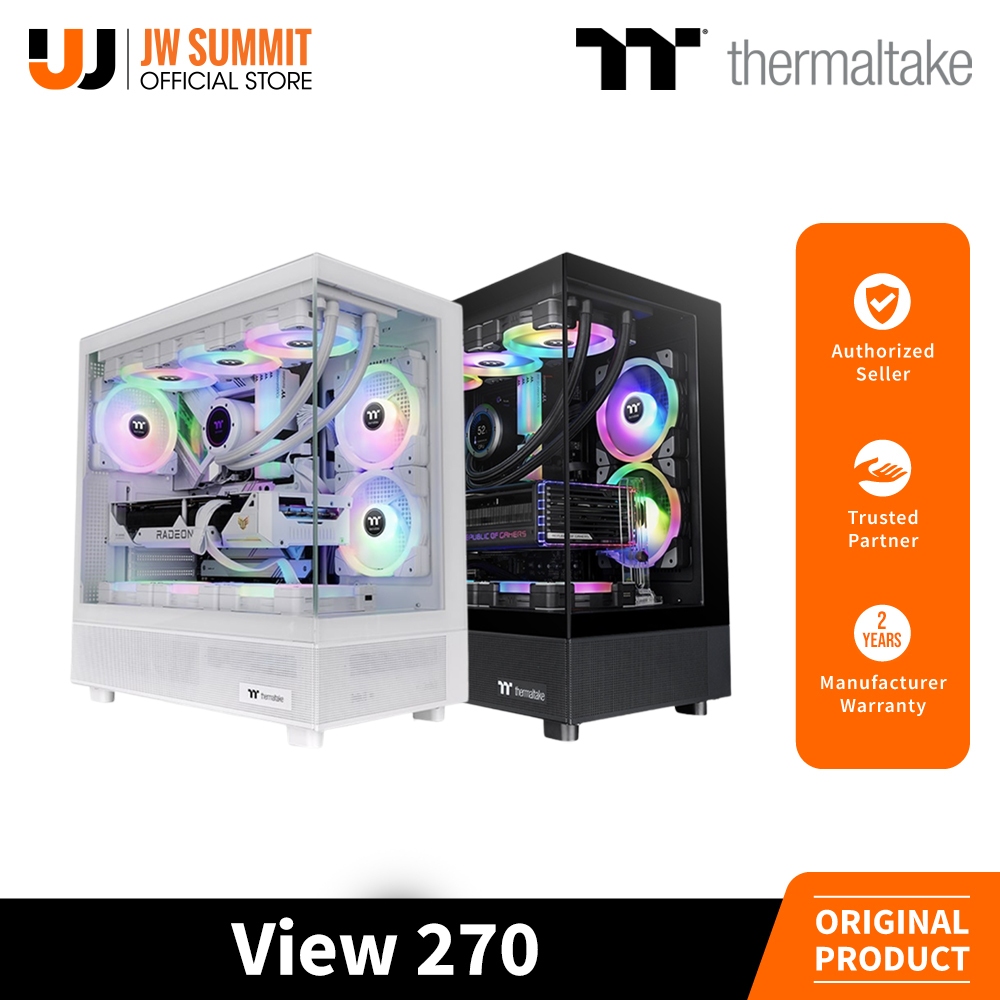 Thermaltake View 270 Tempered Glass Side Panel ARGB Mid Tower Chassis ...