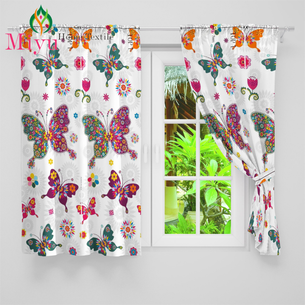 Window Curtain Short Curtain For Window Butterfly Kurtina 80X140 CM ...