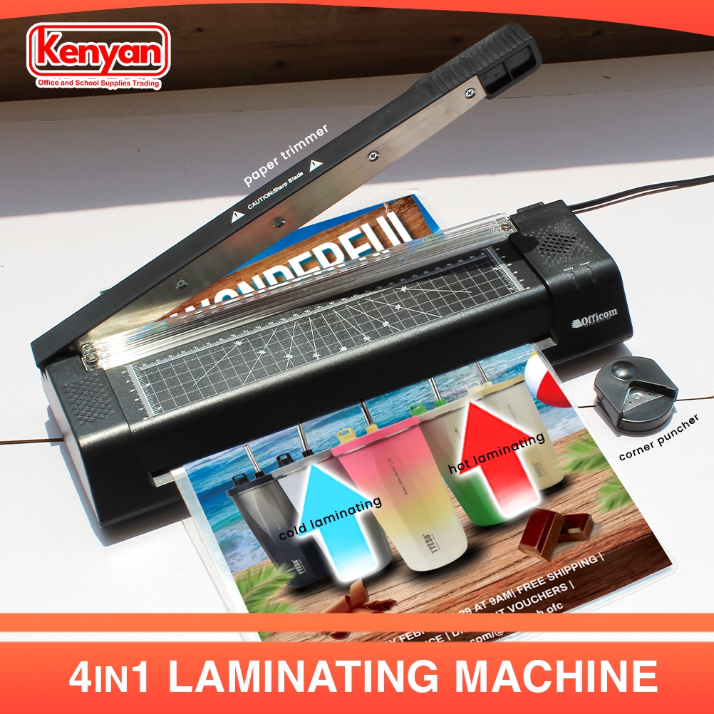 4in1 Laminator A3 Size with Corner Puncher & Cutter Laminating Machine ...