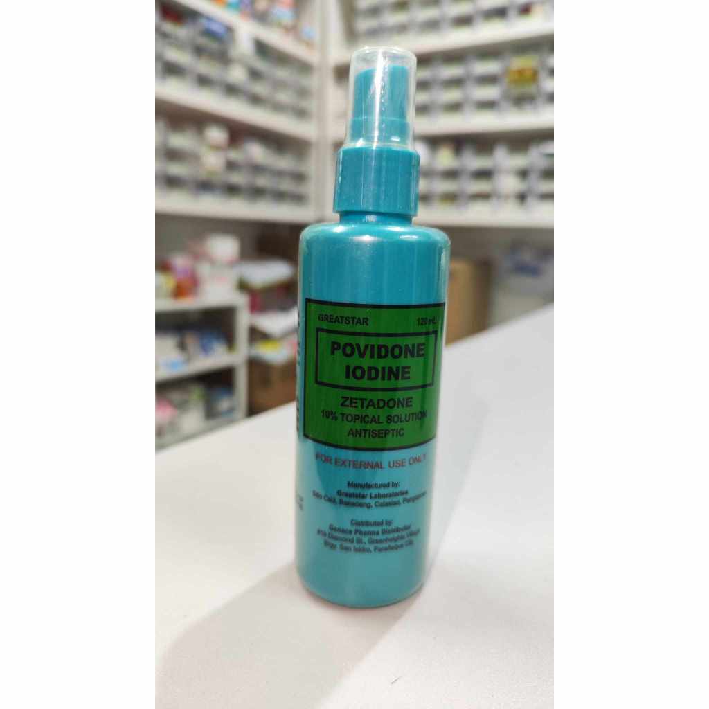 POVIDONE IODINE ZETADONE SPRAY BOTTLE NO LEAK Antiseptic 10% Topical Solution (Generic Betadine ...