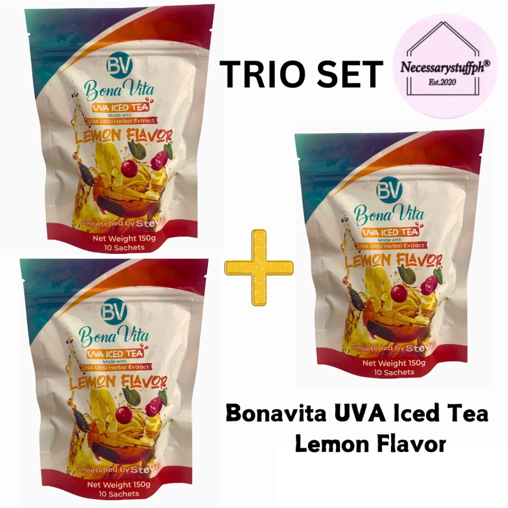 Bonavita UVA Iced Tea Lemon Flavor TRIO SET (3 Pouches = 30 sachets ...