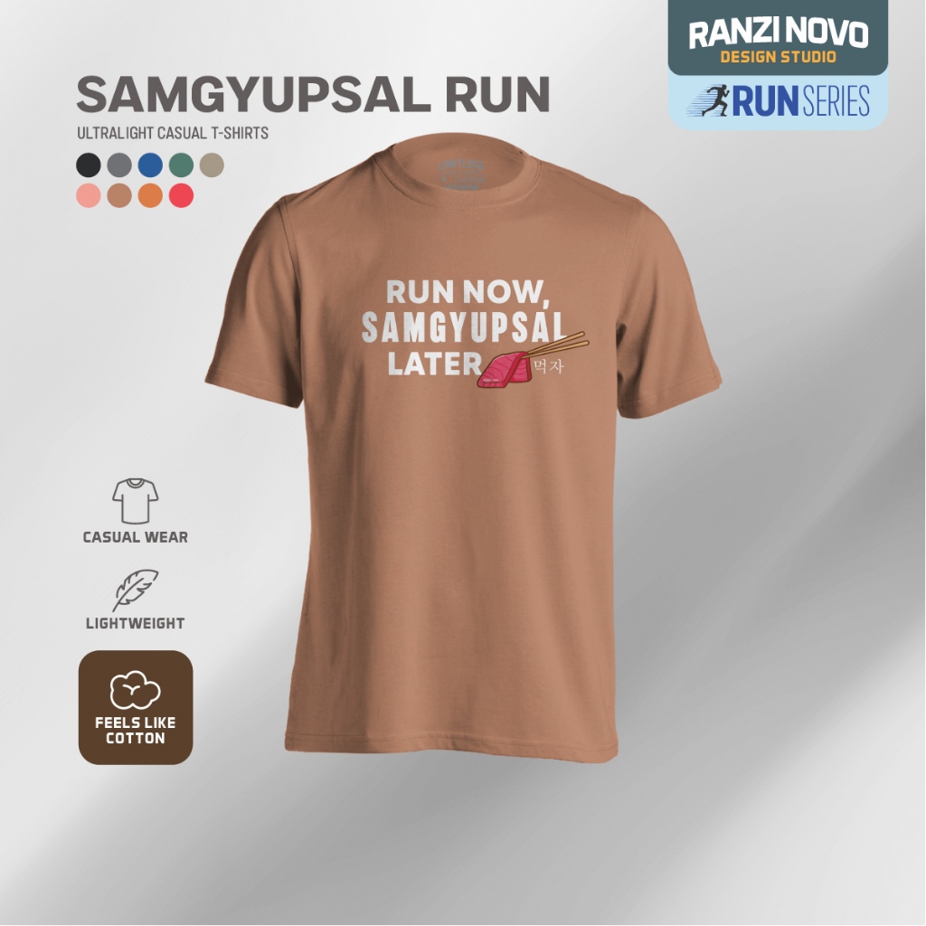 Samgyupsal Run Shirt - SpunTex Men's Casual Running, Race, Marathon ...