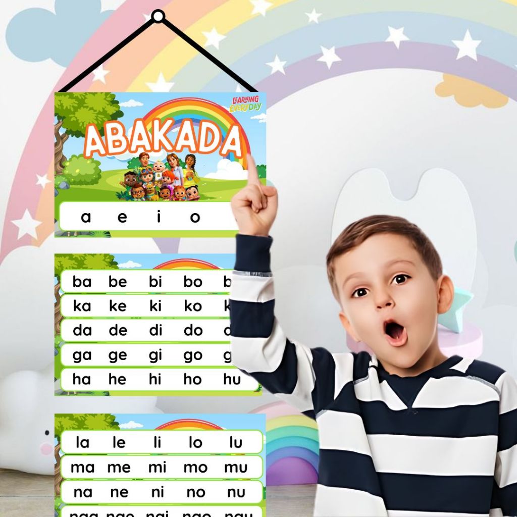 ABAKADA Laminated Hanging Wall Chart Practice Reading For Kids | Shopee ...