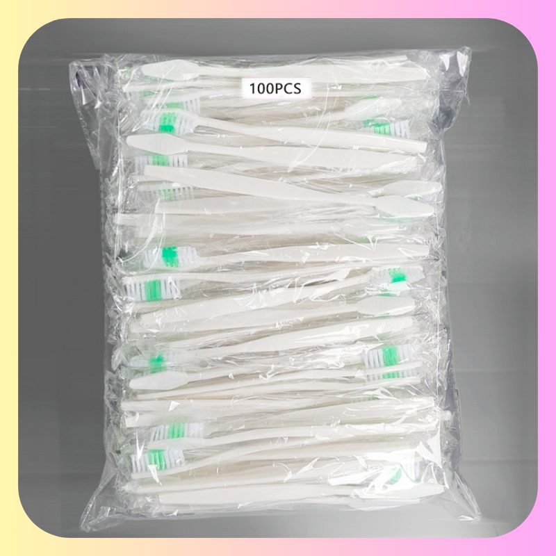 Hotel Toothbrush 100Pcs Disposable Toothbrush Travel Portable Manual ...