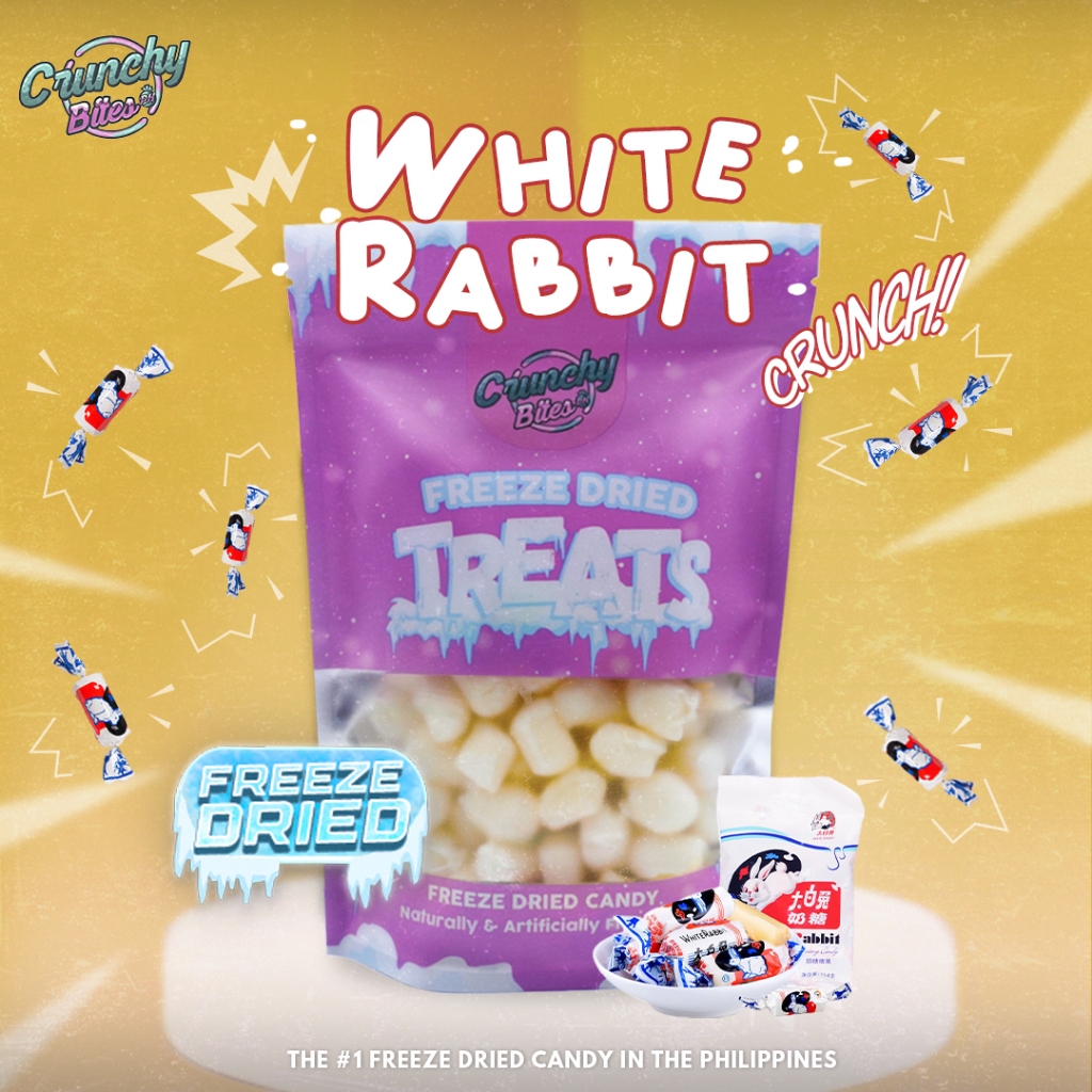 Freeze Dried Candy - WHITE RABBIT - 30Grams & 50GramsPer Pack - Crunchy ...