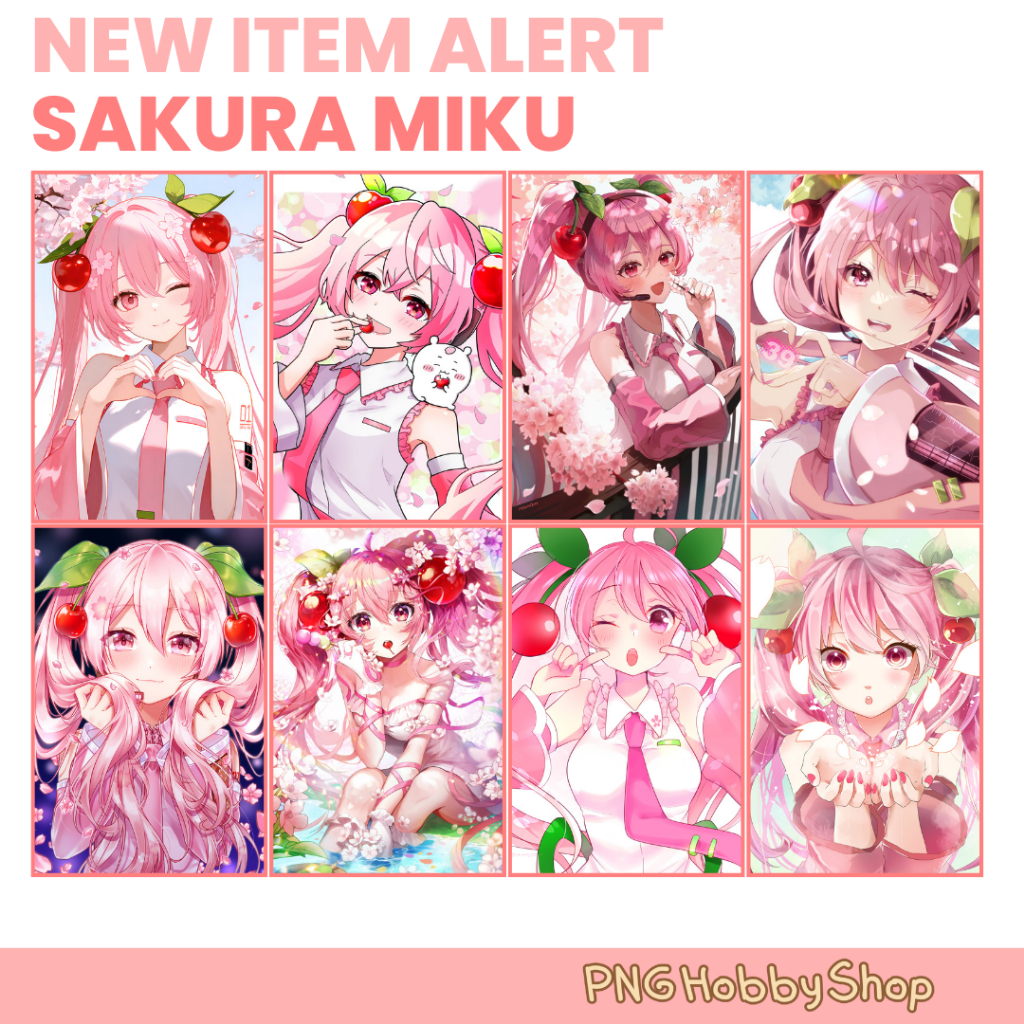 Sakura Miku Hololive VTuber Anime Photocards and Keychains - PNG Hobby ...