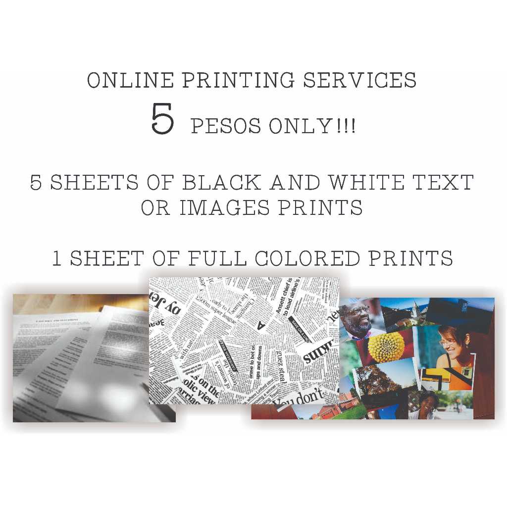 ONLINE DOCUMENT PRINTING SERVICE (LETTER OR A4 SIZE) PLAIN PAPER 70GSM ...