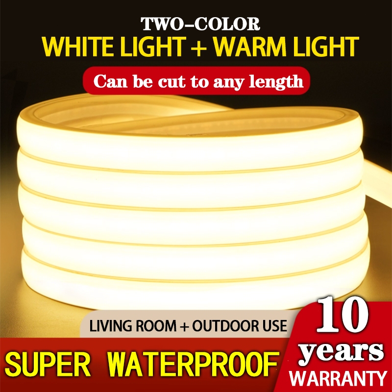 2-color/led light strip 220v household cob light strip outdoor super ...