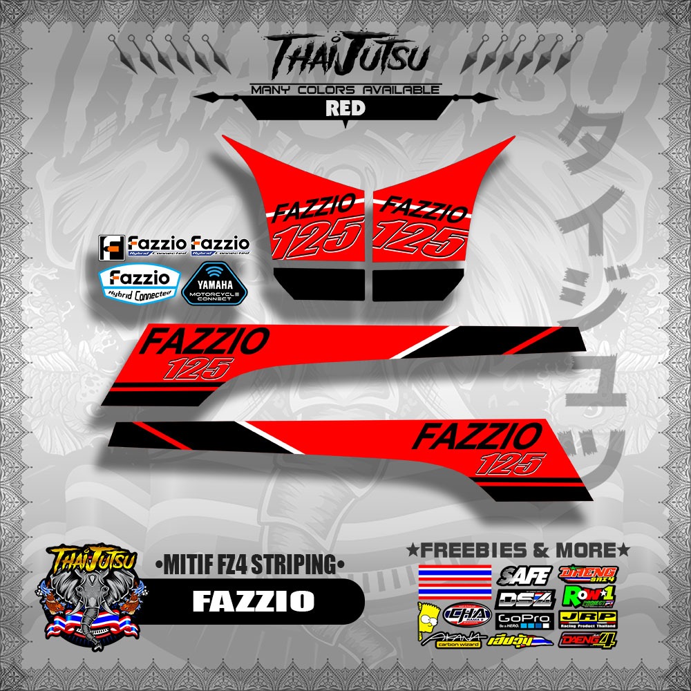 FAZZIO DECALS ( MITIF FZ4 STRIPING )【ThaijutsuStickers】 | Shopee Singapore