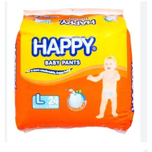 Happy Diaper Pants Large (24 pants) | Shopee Singapore