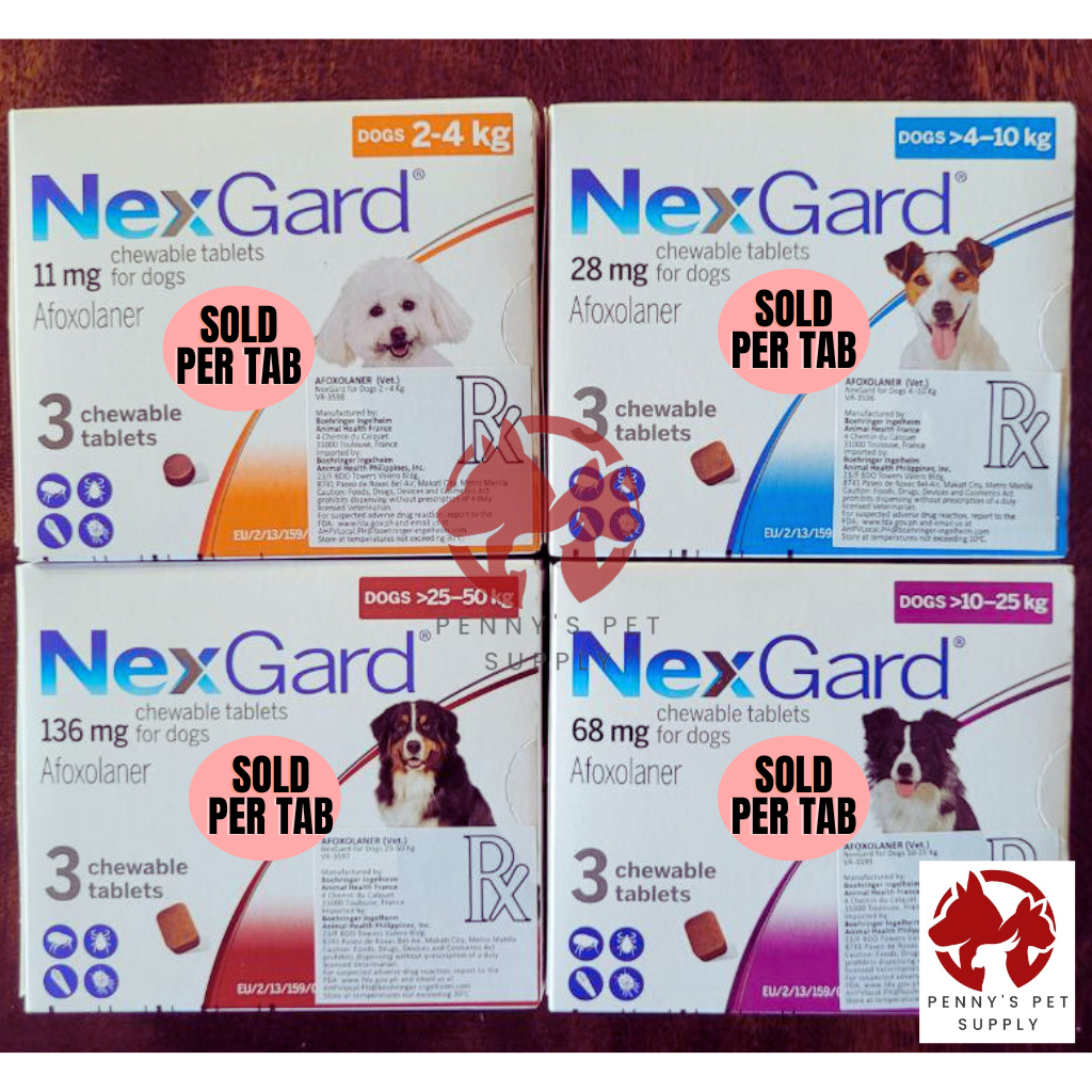 Nexgard chewable tablet for dogs sold per PIECE w sticker | Shopee ...