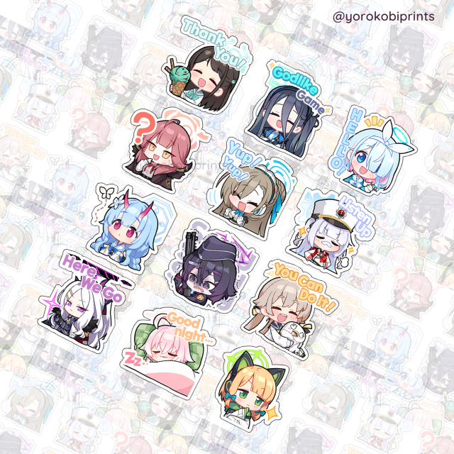 Blue Archive - Aru Asuna Hina - Club Chat Emote - Chibi, Emoji ...