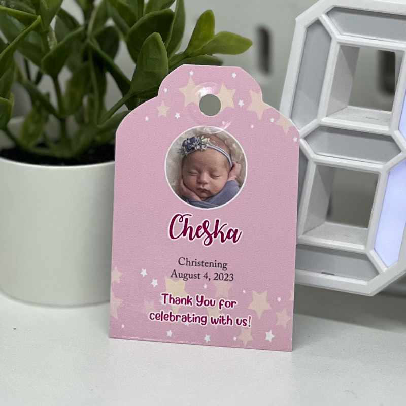 Customized Thank You Gift Tag for Souvenir Christening Birthday Wedding ...