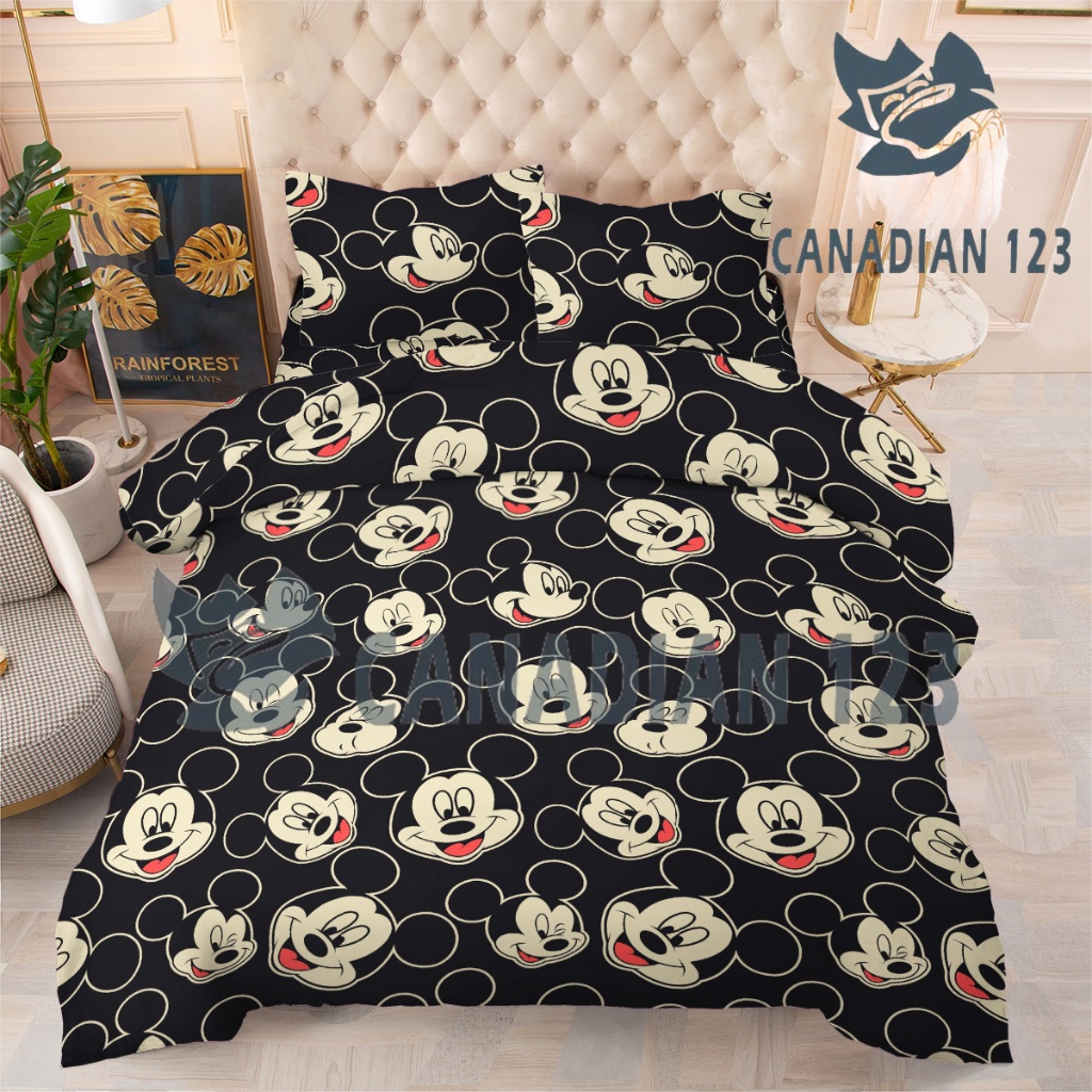 Mickey Mouse 3IN1 BEDSHEET Canadian Cotton Full Garterized Bedding Set ...