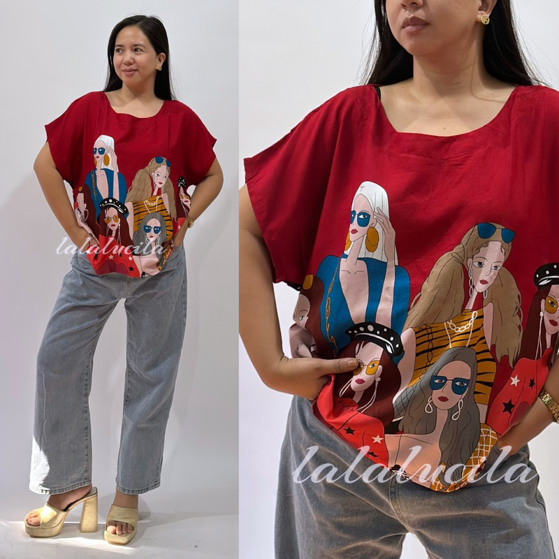 Lana PLUS SIZE Challis Top XL-3XL 48” Bust size | Shopee Singapore