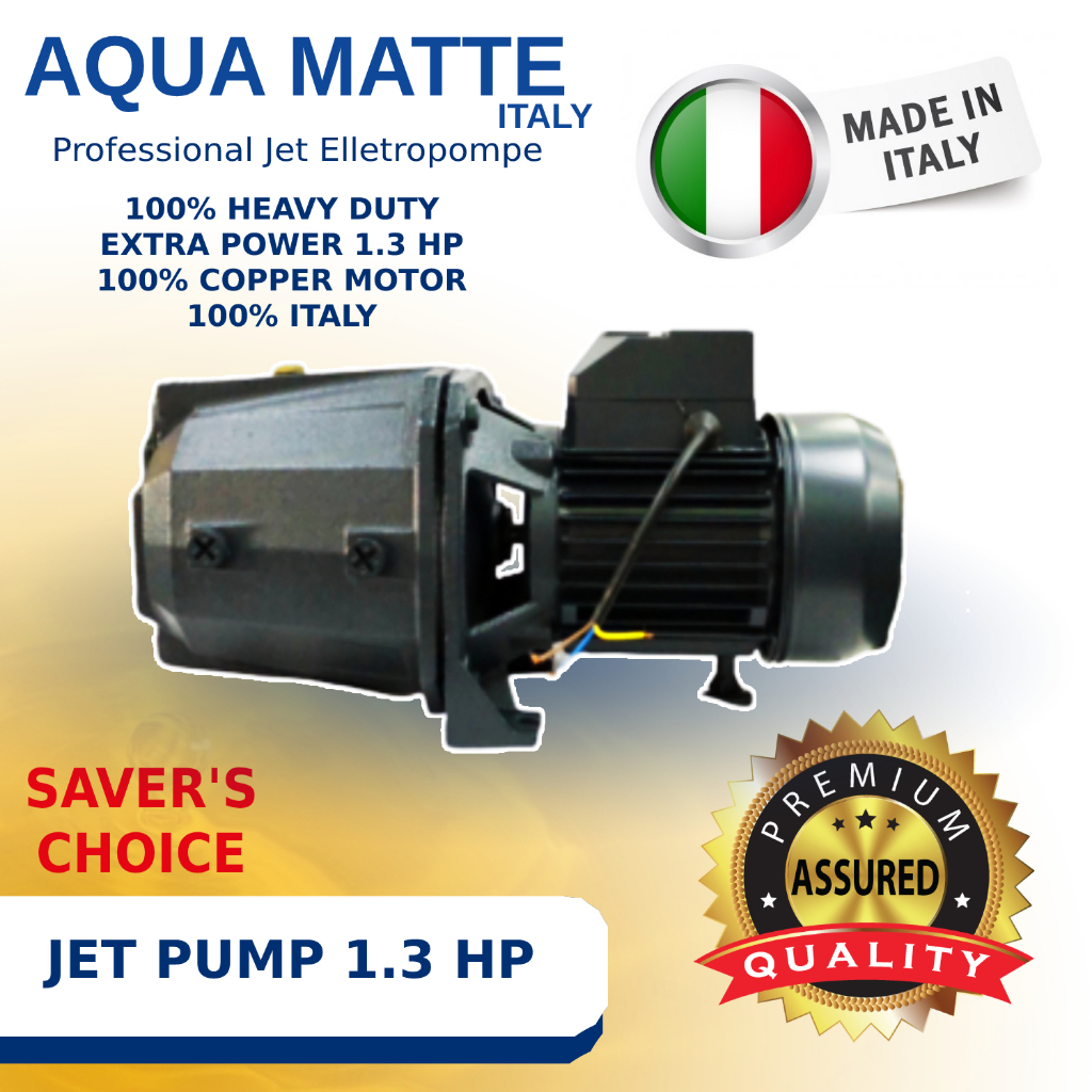 AQUA 1.3 HP Jetmatic Booster Pump Water Electric 100% Copper Motor ...