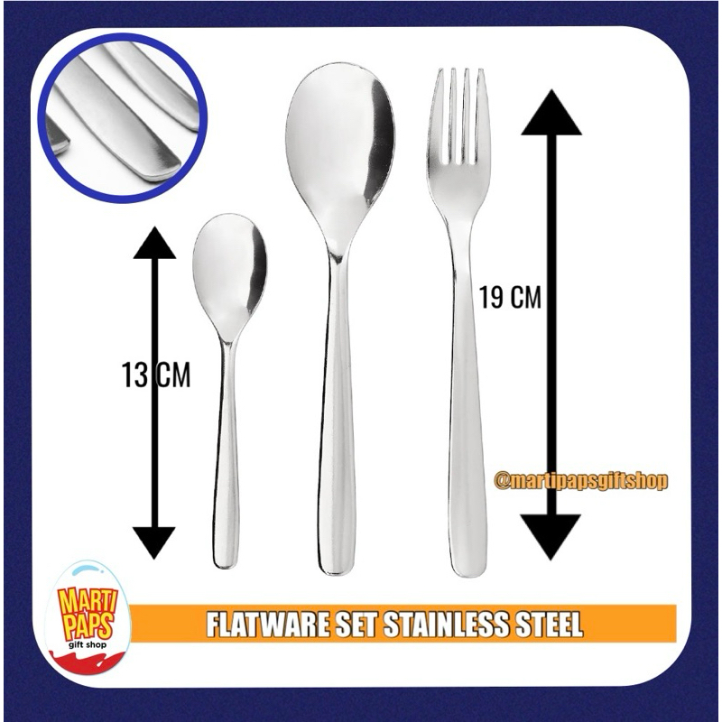 IKEA FLATWARE SET STAINLESS STEEL SPOON FORK TEASPOON | Shopee Singapore