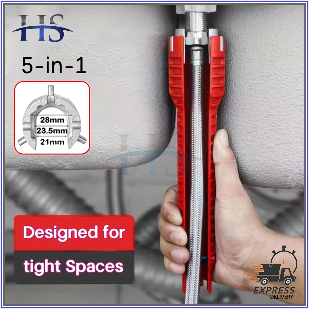 Multifunctional 5 in 1 Faucet and Sink Installer Tool Wrench Spanner ...