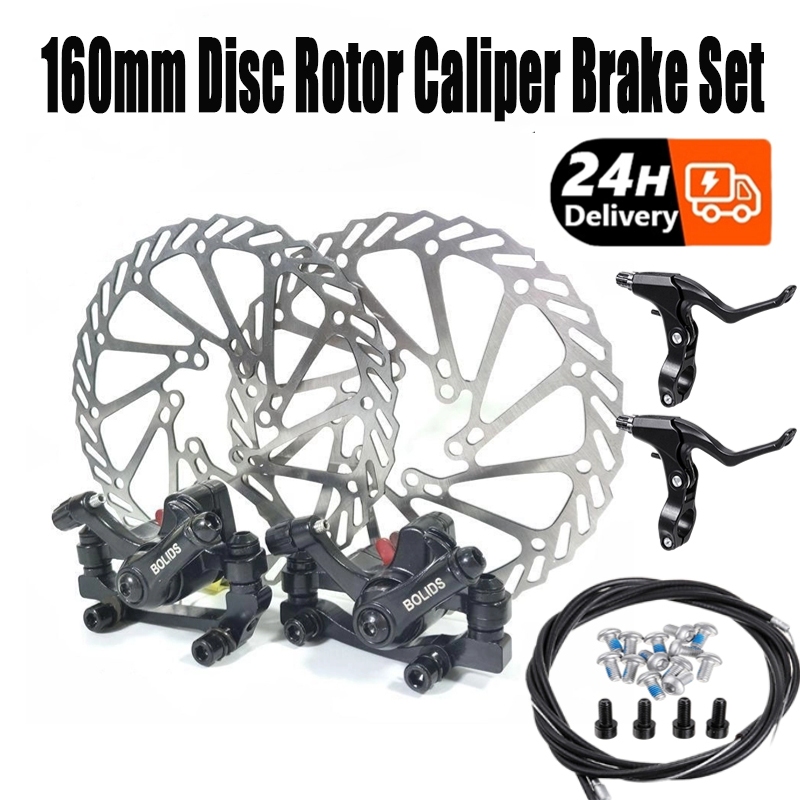 Mechanical Brake Set Aluminum Alloy Caliper 160mm Disc Rotor Caliper ...