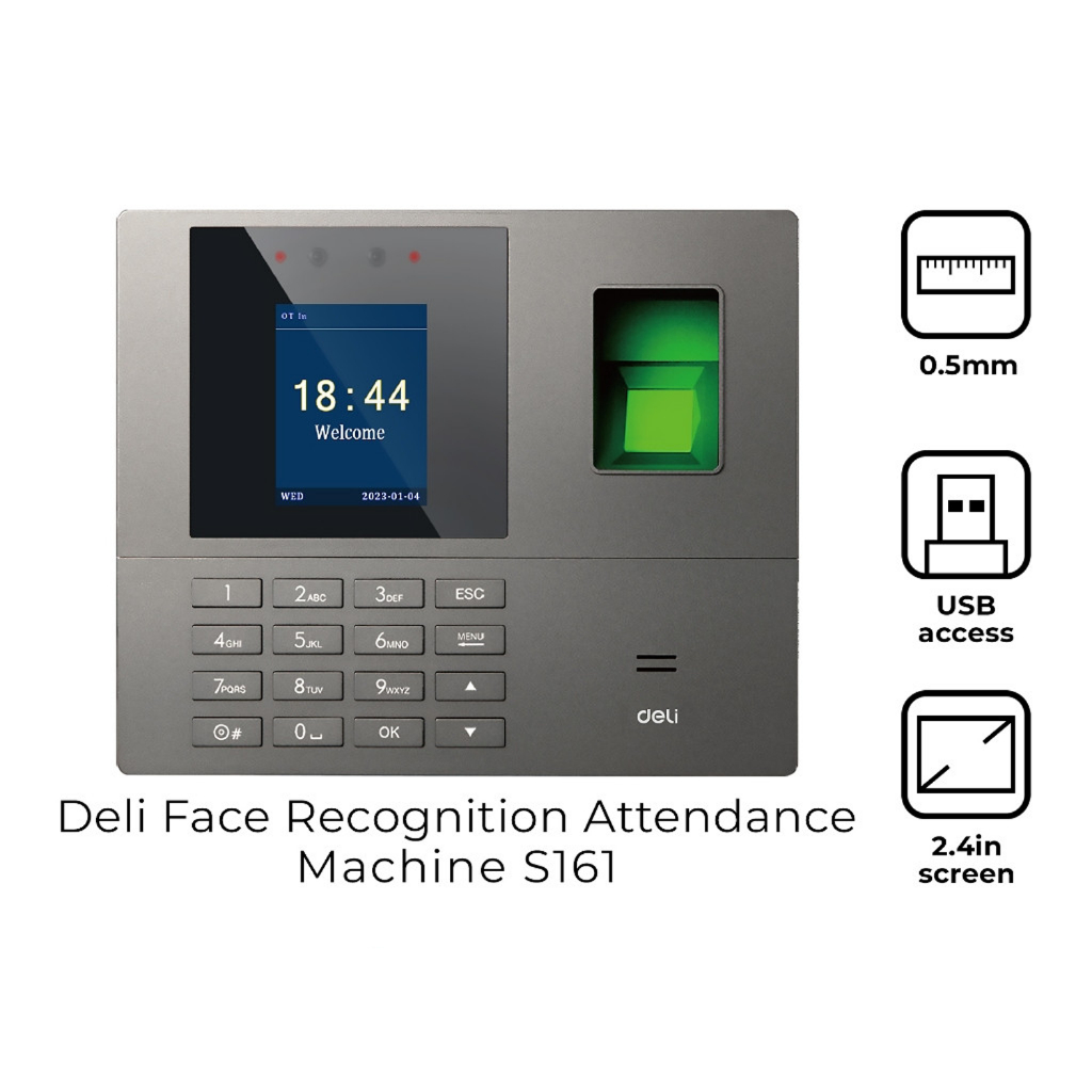 Deli Face Recognition Attendance Machine S161 | Shopee Singapore