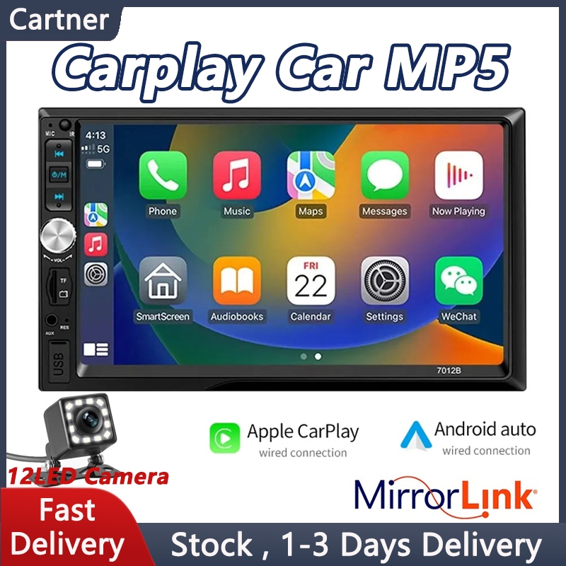 Car MP5 Player 7'' Car Stereo with CarPlay Android AUTO WIFI GPS Car ...