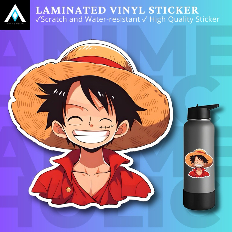 MONKEY D LUFFY STICKERS SMILE LAMINATED VINYL STICKERS | Shopee Singapore