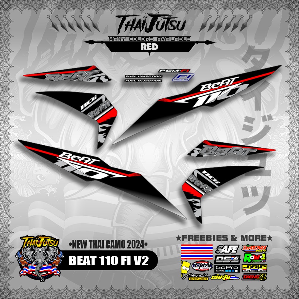 BEAT 110 FI V2 DECALS ( NEW THAI CAMO 2024 )【ThaijutsuStickers ...