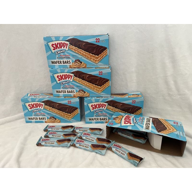 SKIPPY CREAMY PEANUT BUTTER WITH CHOCOLATE FUDGE WAFER BARS(1 BOX=22 ...