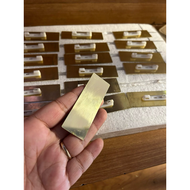 name tag/ brass plate/name plate blank (1x3)20pcs | Shopee Singapore