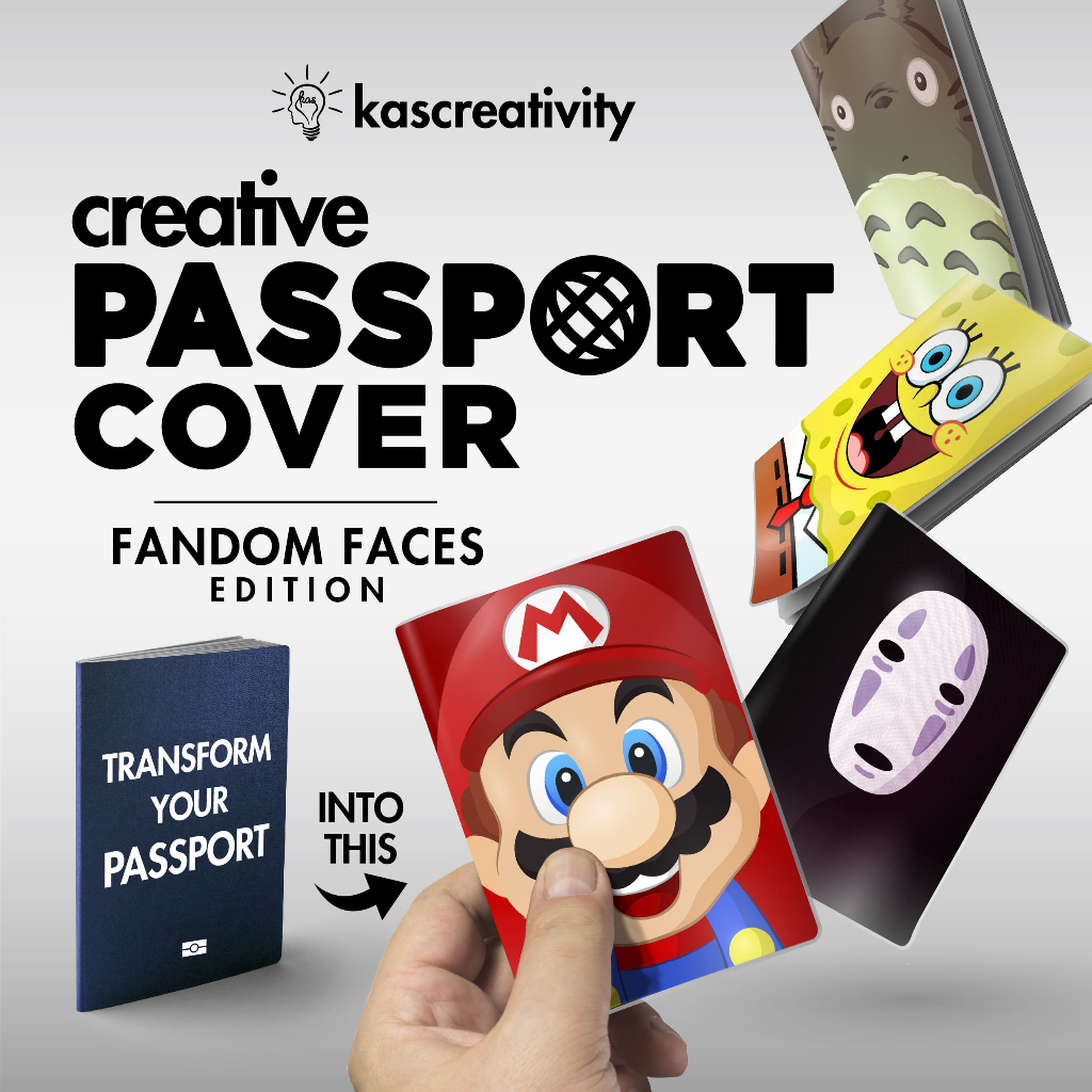 FANDOM FACES Creative Passport Cover (Passport holder protector sleeve ...