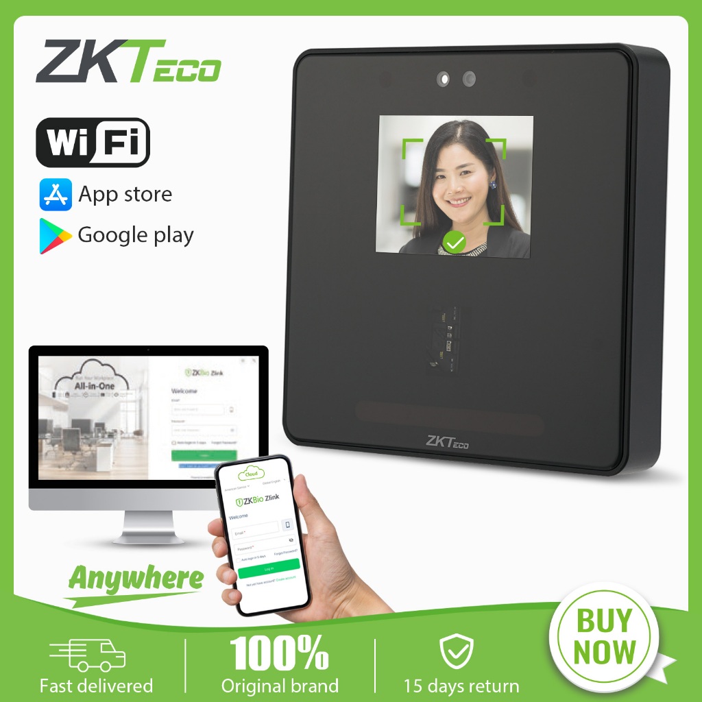 ZKTeco Remote Cloud Time Attendance Machine Face Finger Time Clock Time ...