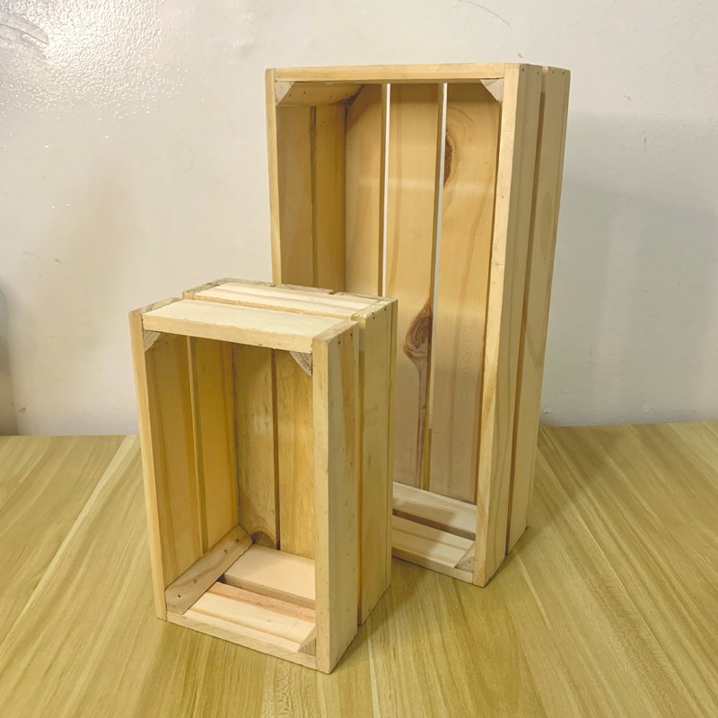 Rectangular Wooden Crate Organizer/ Palochina Wood Crate Stackable ...