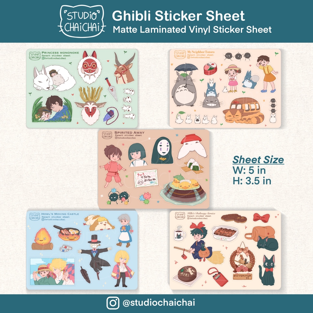 Studio Ghibli | StudioChaichai | Fan Art Waterproof Matte Laminated ...