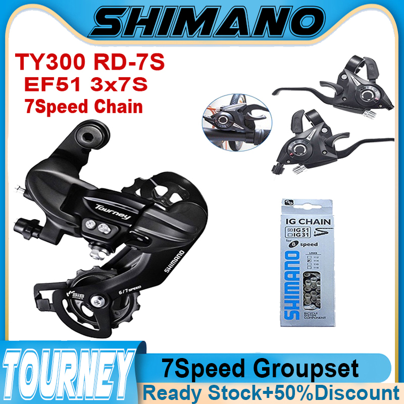 Shimano Tourney Rear Derailleur 7 Speed EF51 Shifter 3x7s Mtb Chain 7Speed Groupset | Shopee ...